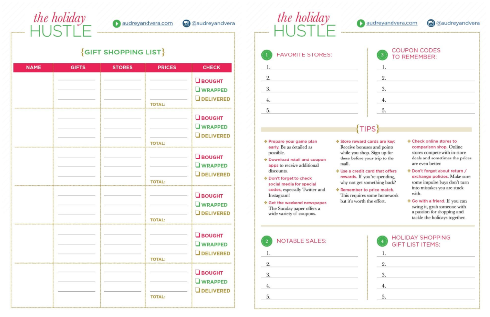 Free Printable: The Holiday Hustle Tip Sheet #holidayhustle - Stylish ...