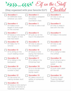 Elf on the Shelf Checklist - Stylish Life for Moms