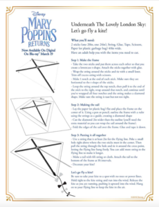 Mary Poppins Movie and Activity Sheets - Stylish Life for Moms
