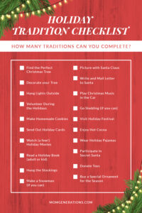 Holiday Tradition Checklist - Stylish Life for Moms