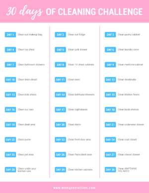 Cleaning Challenge - 30 Day Clean House Challenge