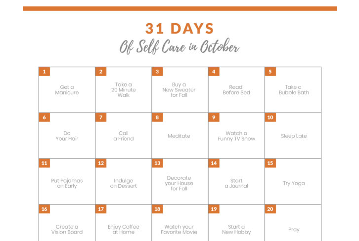 October To Do List - 31 Days of Self Care - Stylish Life for Moms
