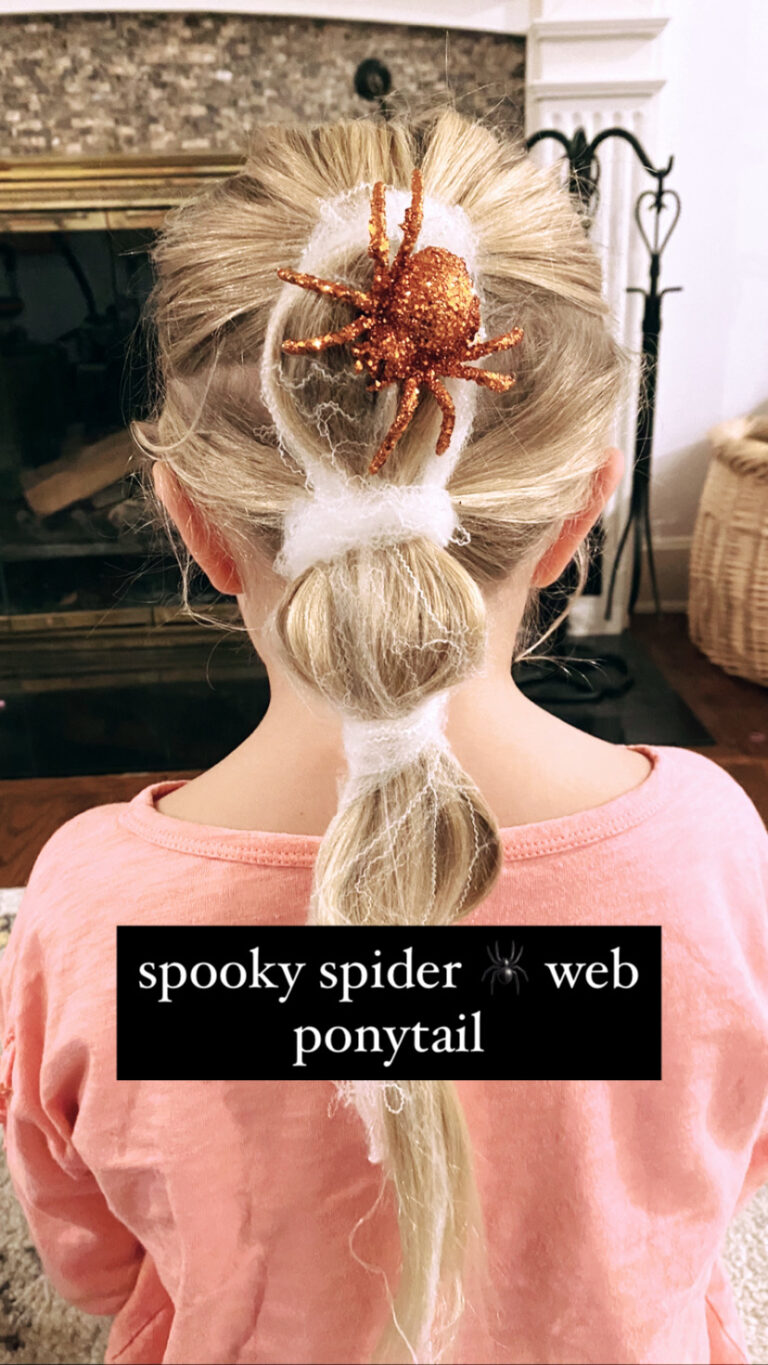 Spider Web Hairstyle for Halloween (2 EASY ONES!) - Stylish Life for Moms