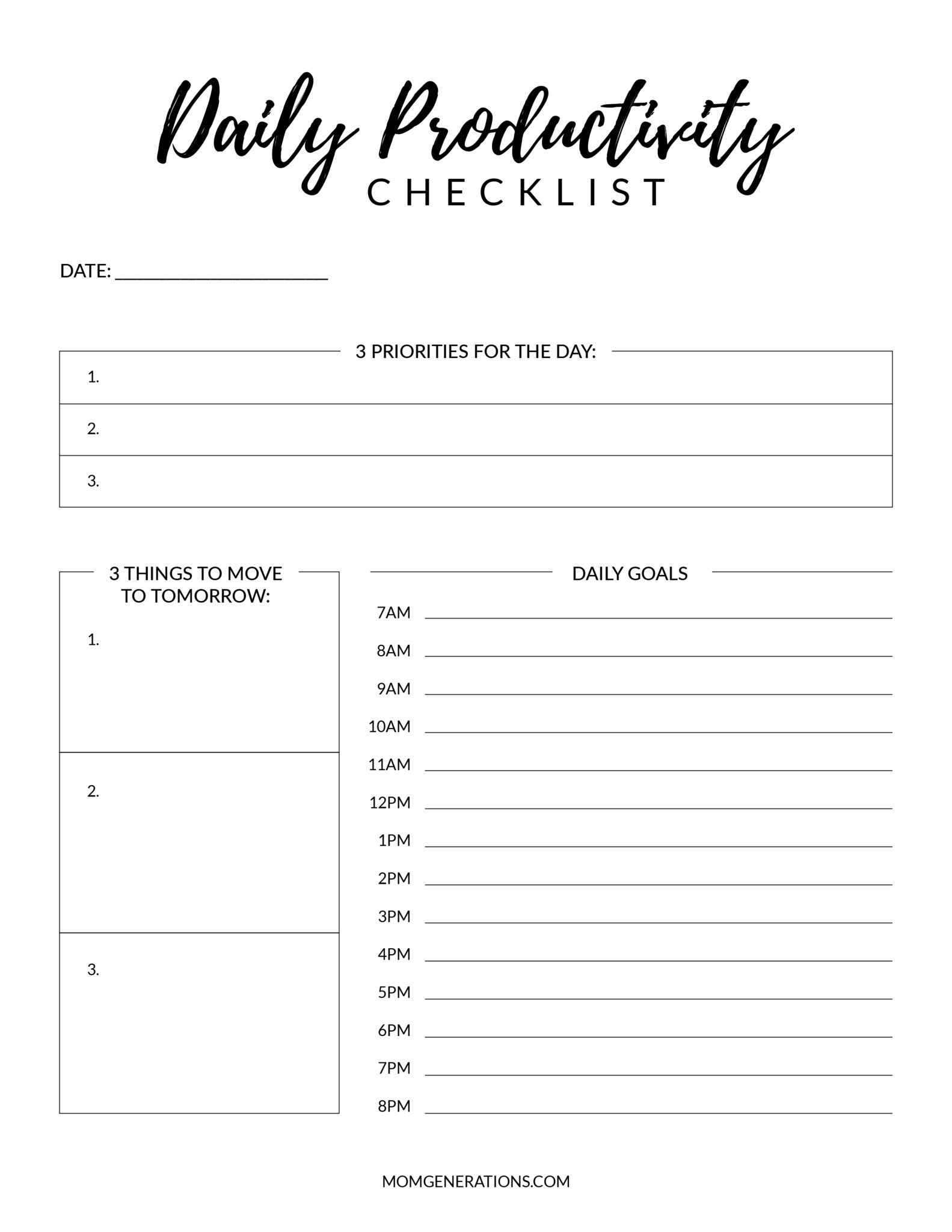 Productivity Checklist to Help You Get it All Done - Stylish Life for Moms