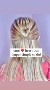 Cute Heart Bun Hair Tutorial - Stylish Life for Moms
