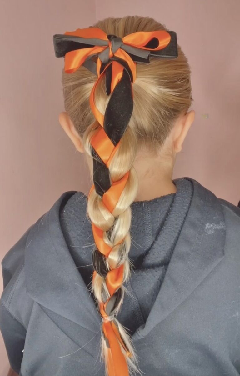 Halloween Hairstyle - Ribbon Braid Hairstyle for Halloween - Stylish ...