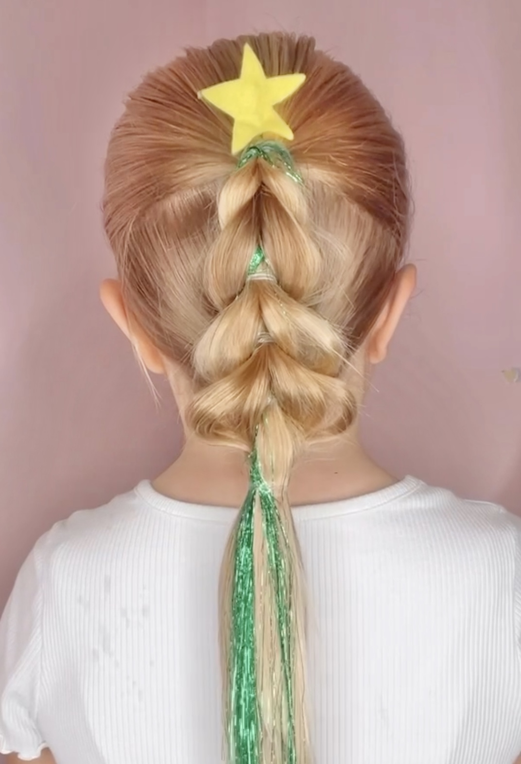 Simple Christmas Tree Hairstyle - Stylish Life for Moms